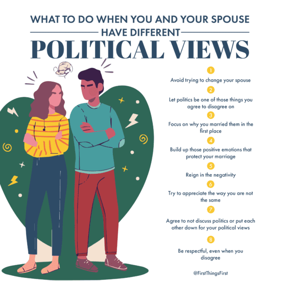 My Spouse and I Have Different Political Views - First Things First
